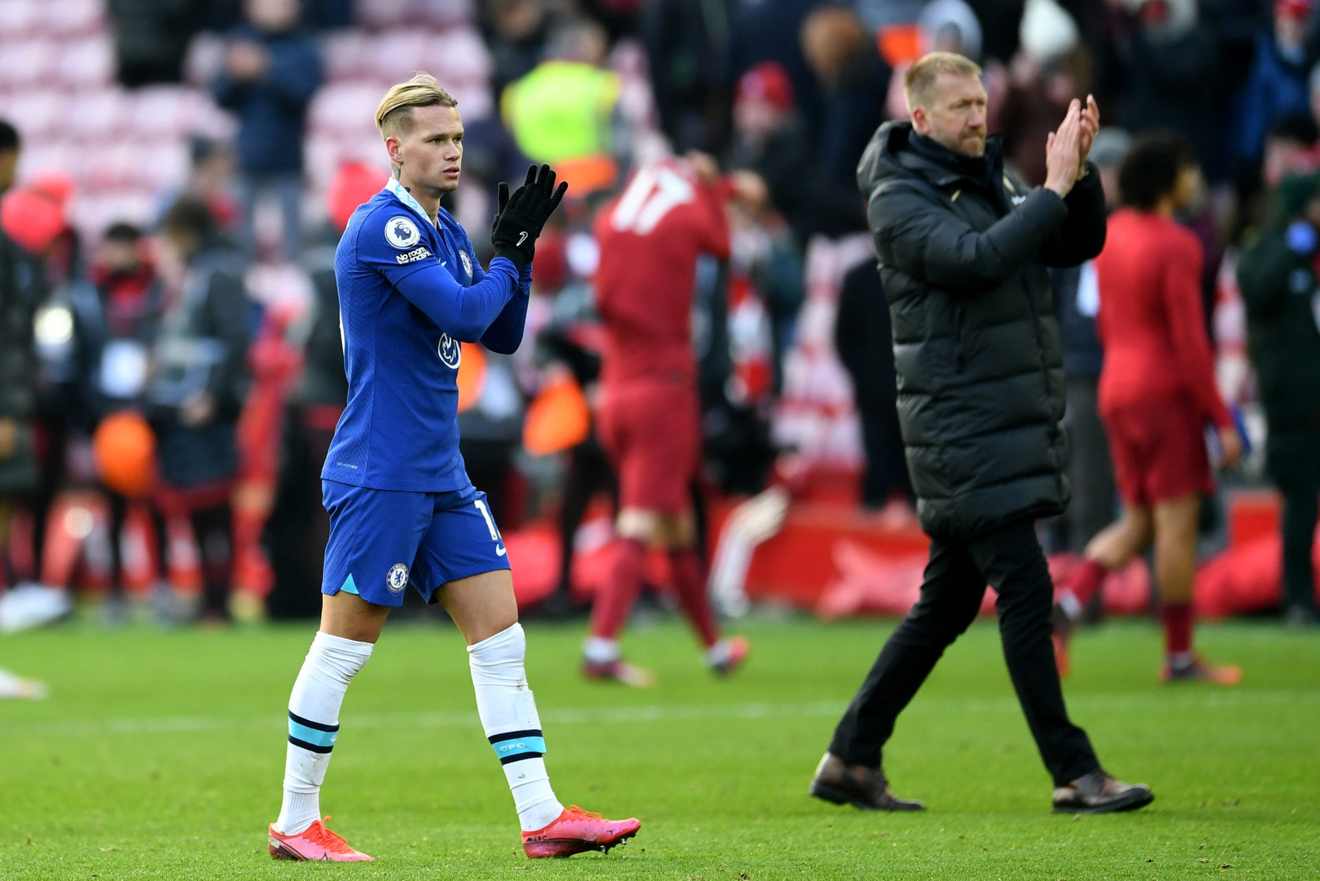 New Chelsea signing Mudryk reacts to fans' chanting his name at Anfield